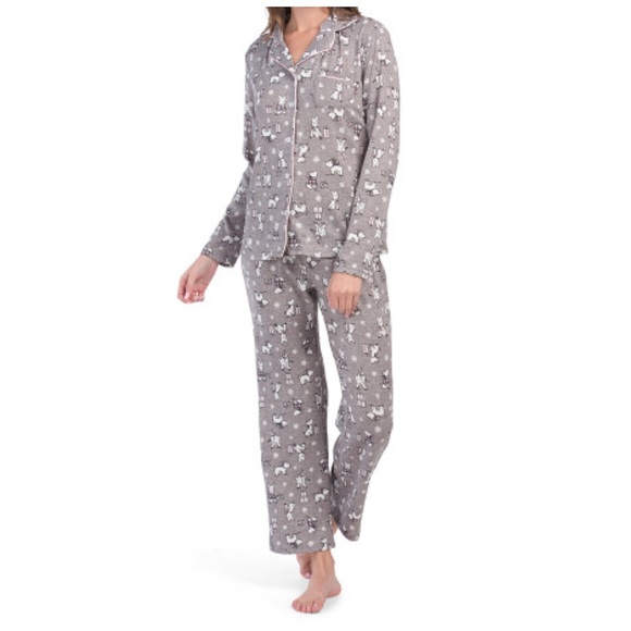 Laura Ashley | Intimates & Sleepwear | Womens Holiday Scottie Notch Top ...